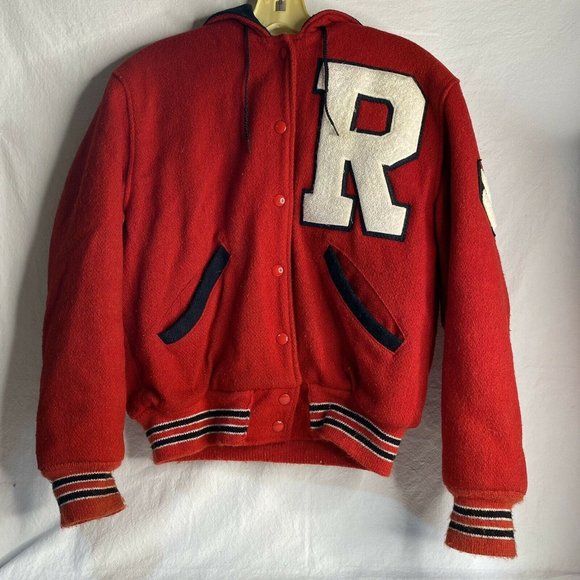 Jackets & Coats | Vintage Butwin Jacket Rushville Flag Corps Red And ...